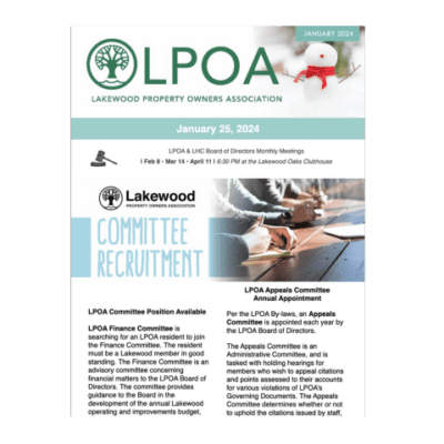 Communications - LPOA - Lakewood Property Owners Association